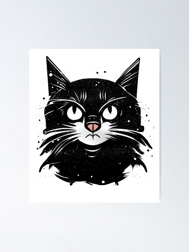 "Angry Black Tomcat" Poster for Sale by KOTOdesign | Redbubble