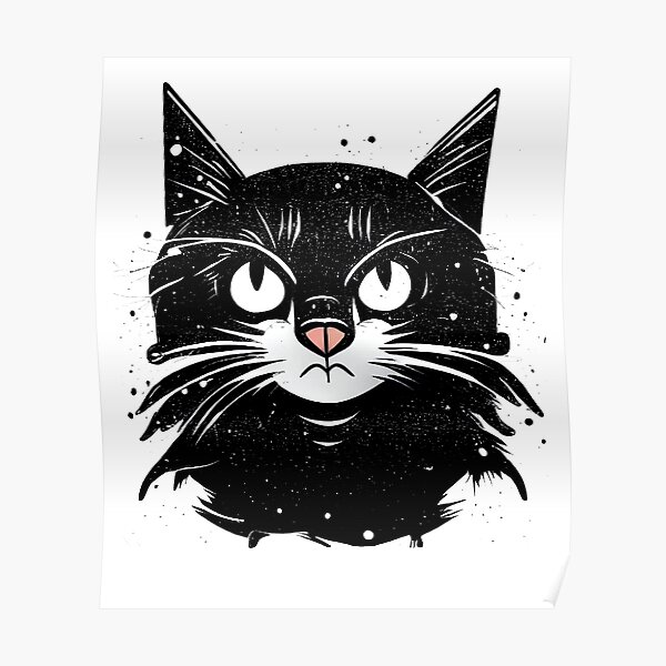 "Angry Black Tomcat" Poster for Sale by KOTOdesign | Redbubble