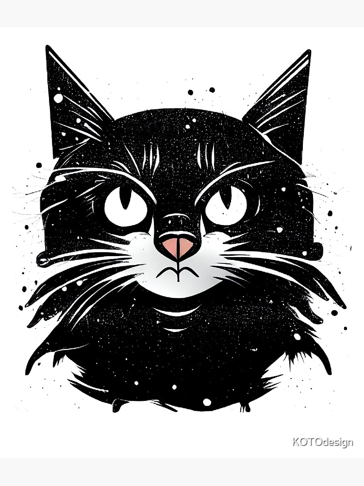 "Angry Black Tomcat" Sticker for Sale by KOTOdesign | Redbubble