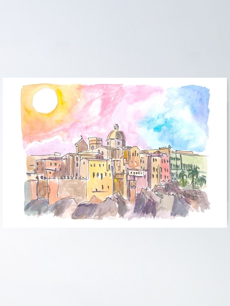"Cagliari Sardinia Amazing view of Old Town and Cathedral" Poster for Sale by artshop77 | Redbubble