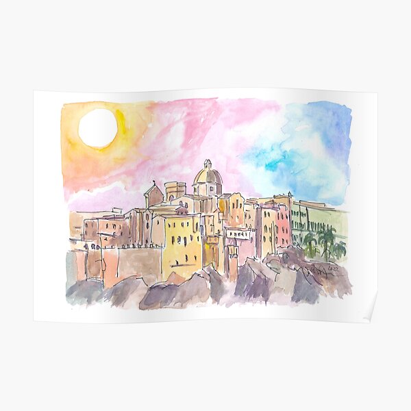 "Cagliari Sardinia Amazing view of Old Town and Cathedral" Poster for Sale by artshop77 | Redbubble