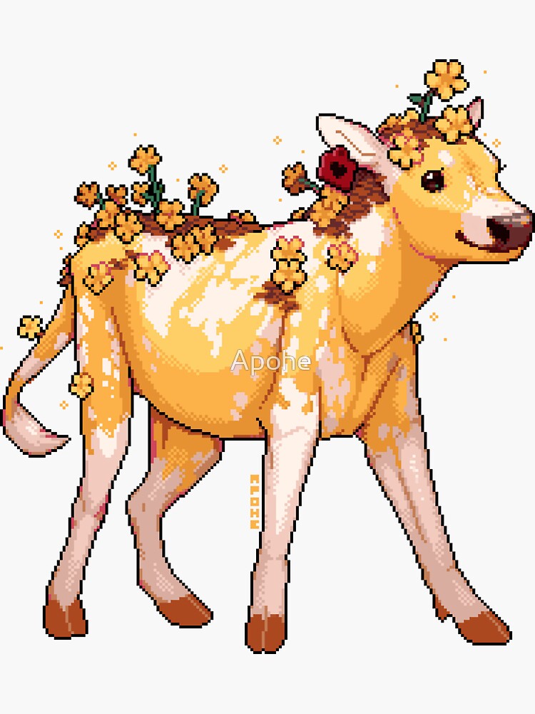 "Pixel Moobloom" Sticker by Apohe | Redbubble