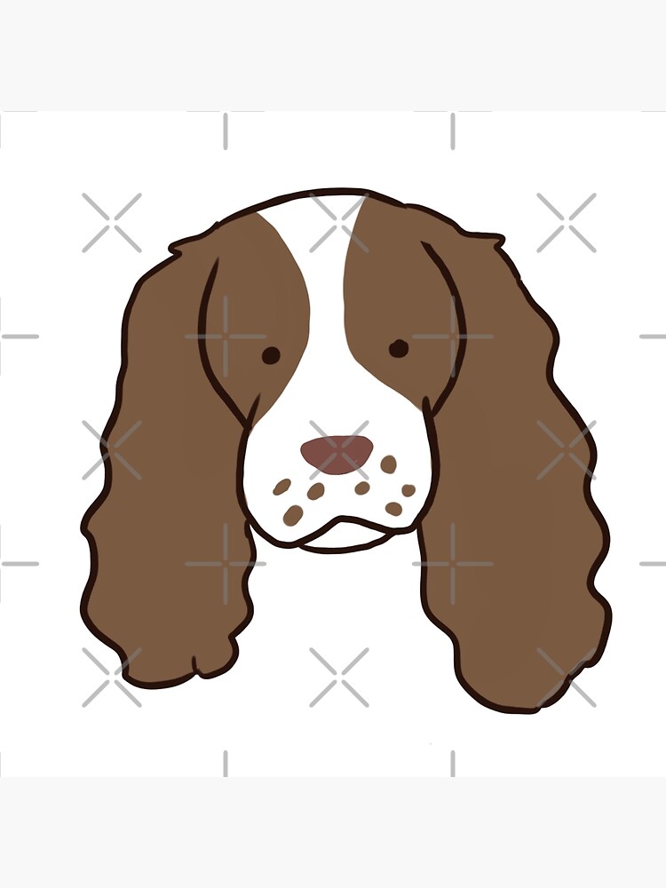 "Brown english springer spaniel dog face illustration " Poster for Sale ...