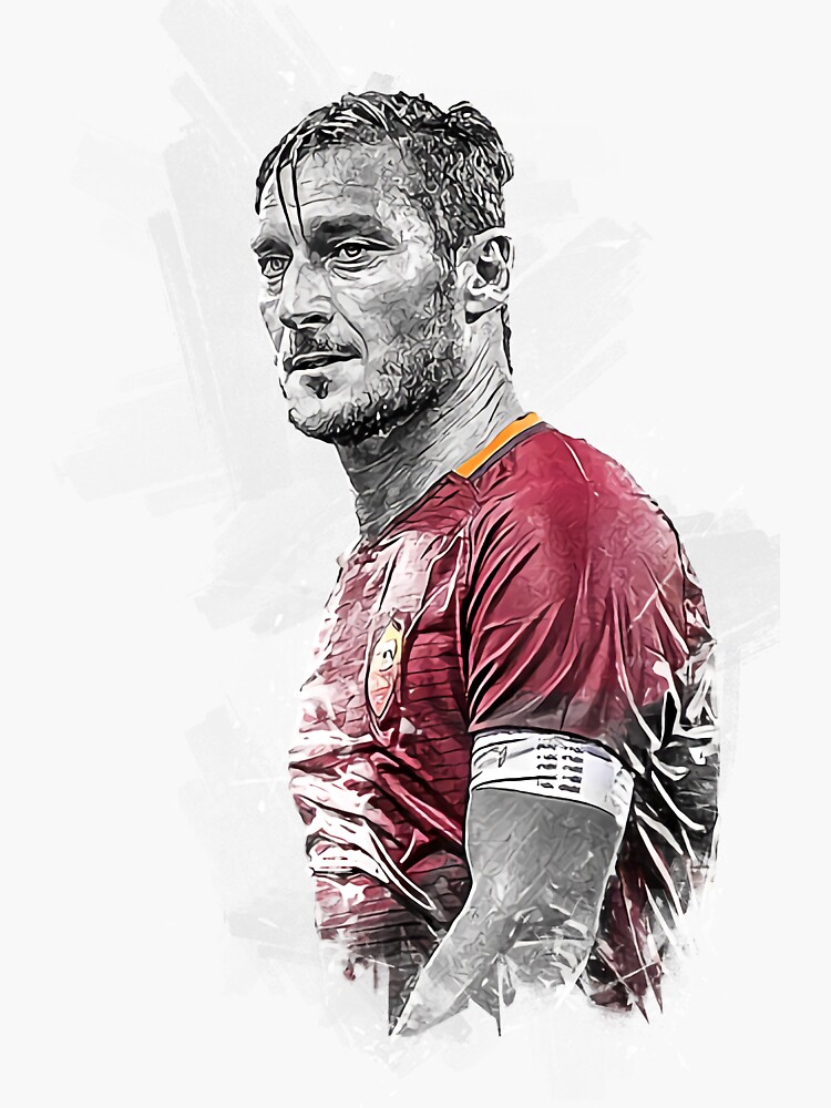 "Francesco Totti Portrait Artwork" Sticker for Sale by hmzstore620 ...