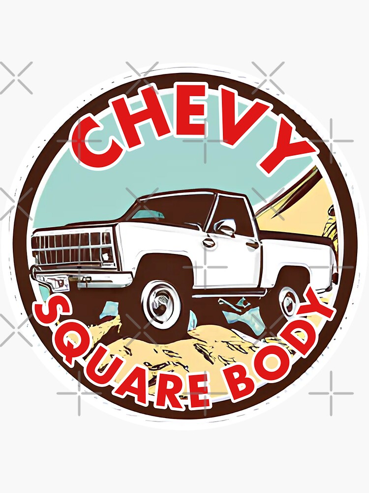 "Chevy square body logo off-road pickup truck art print" Sticker for ...