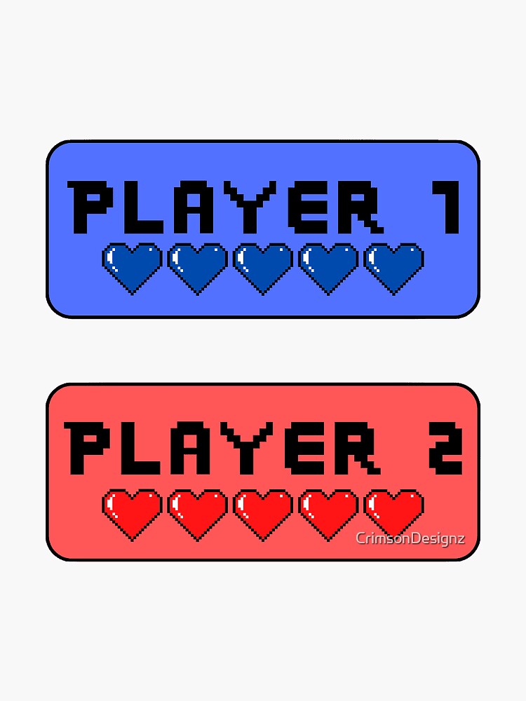 "Player 1 and 2 Video Game " Sticker for Sale by CrimsonDesignz | Redbubble