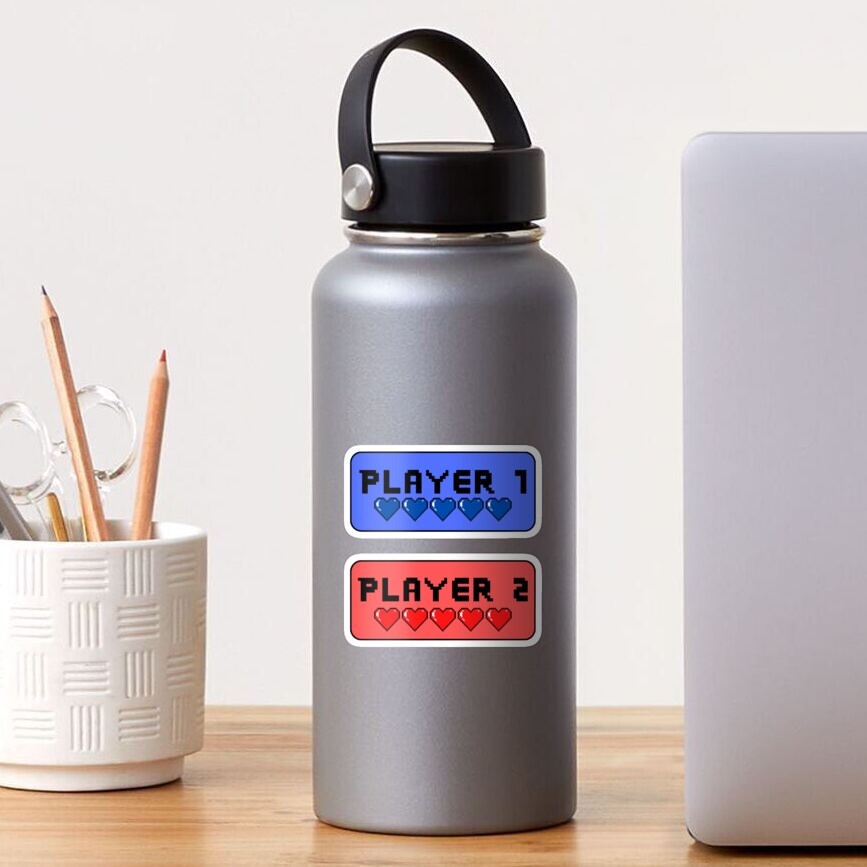 "Player 1 and 2 Video Game " Sticker for Sale by CrimsonDesignz | Redbubble
