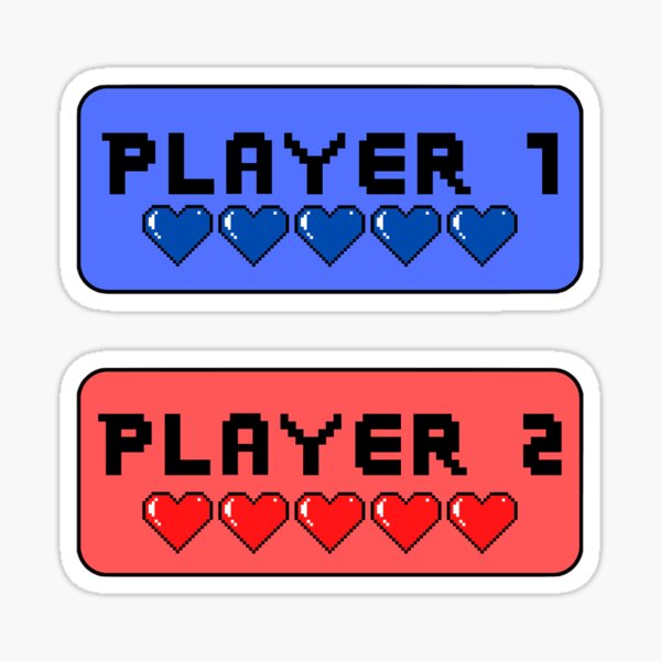 "Player 1 and 2 Video Game " Sticker for Sale by CrimsonDesignz | Redbubble