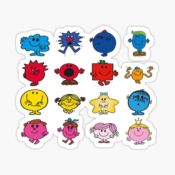 "Mr. Men and Little Miss, The Mr. Men" Sticker for Sale by Shiftdesigns ...