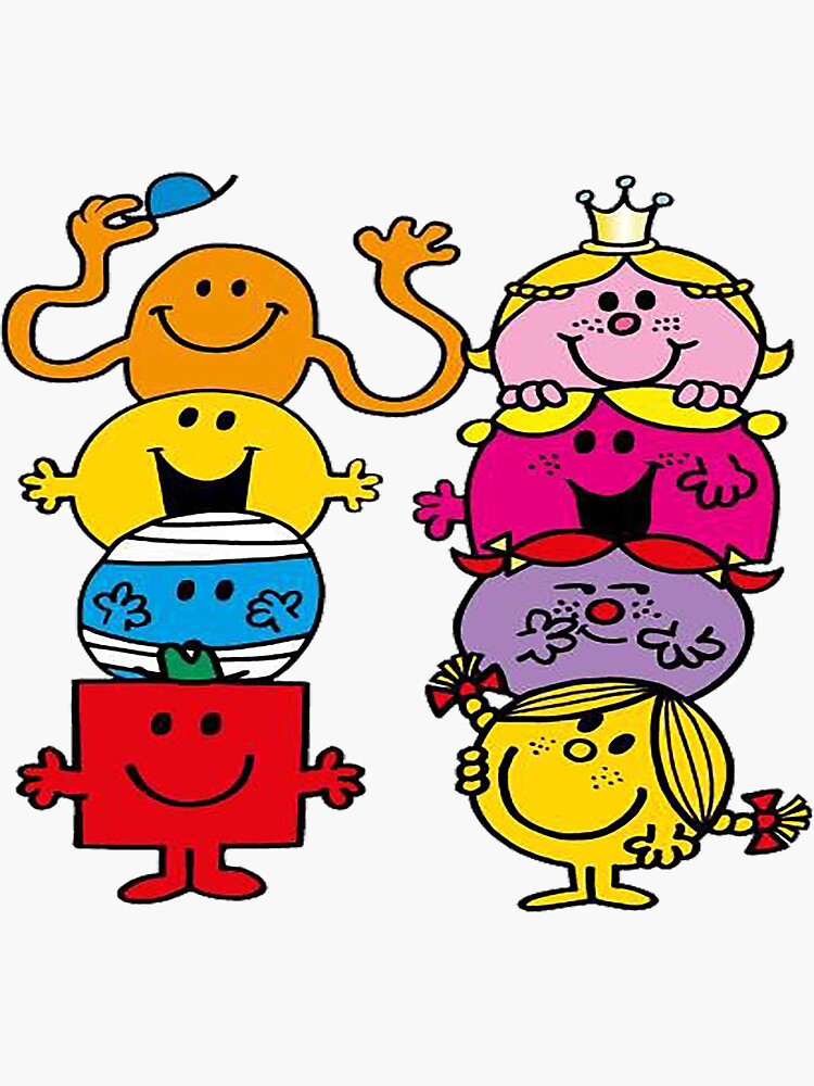 "Mr. Men and Little Miss, The Mr. Men" Sticker for Sale by Shiftdesigns ...