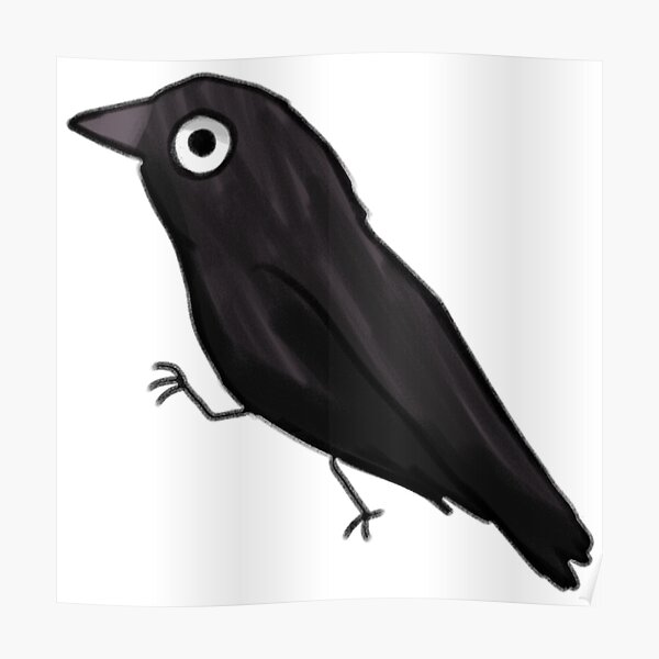 "Funny crow illustration " Poster for Sale by Mayarart | Redbubble