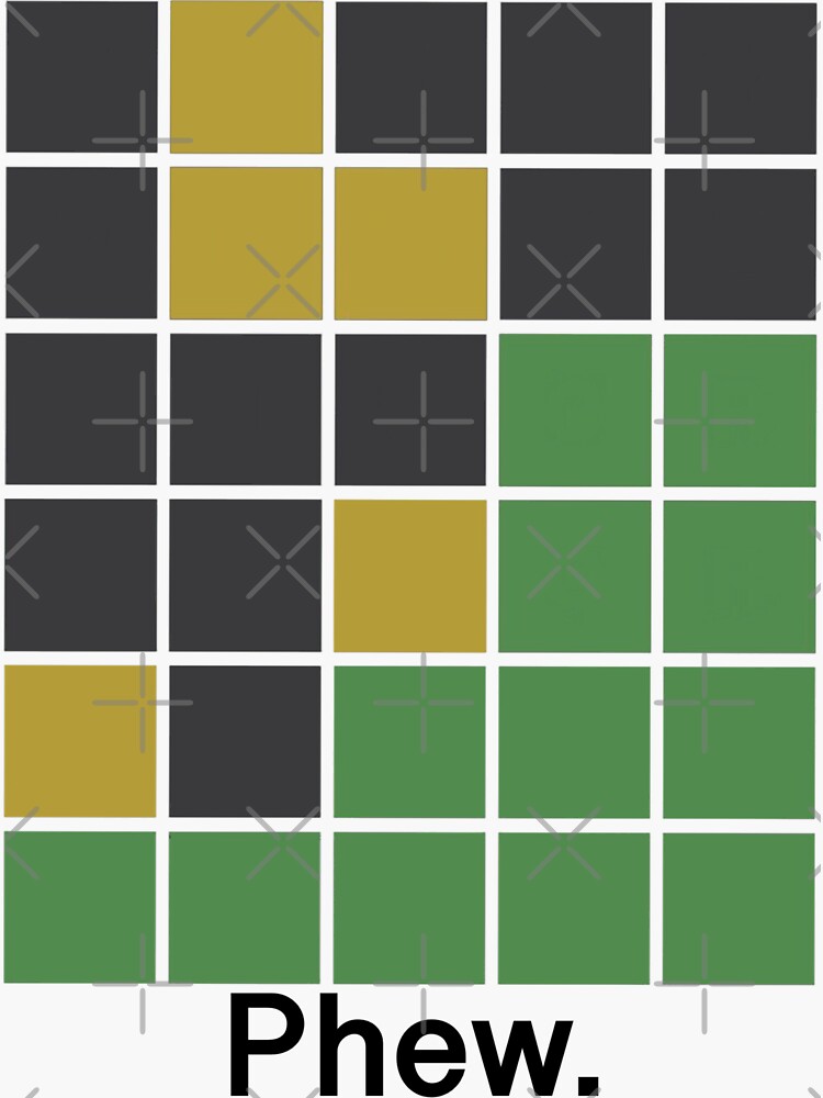 "Wordle Grid Phew" Sticker for Sale by Sci-Art-Cafe | Redbubble
