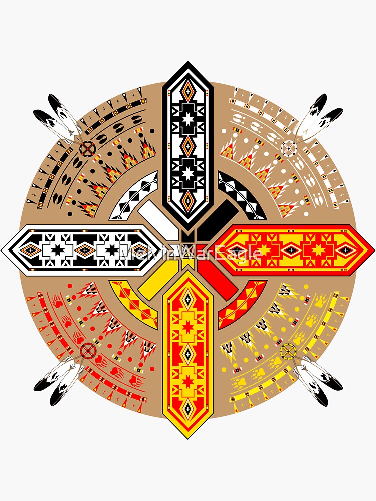 "The Four Direction" Sticker for Sale by MelvinWarEagle | Redbubble