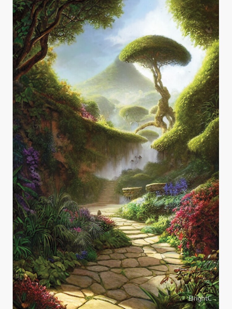 "Flower Garden With Gnarly Tree" Sticker for Sale by BrightC | Redbubble