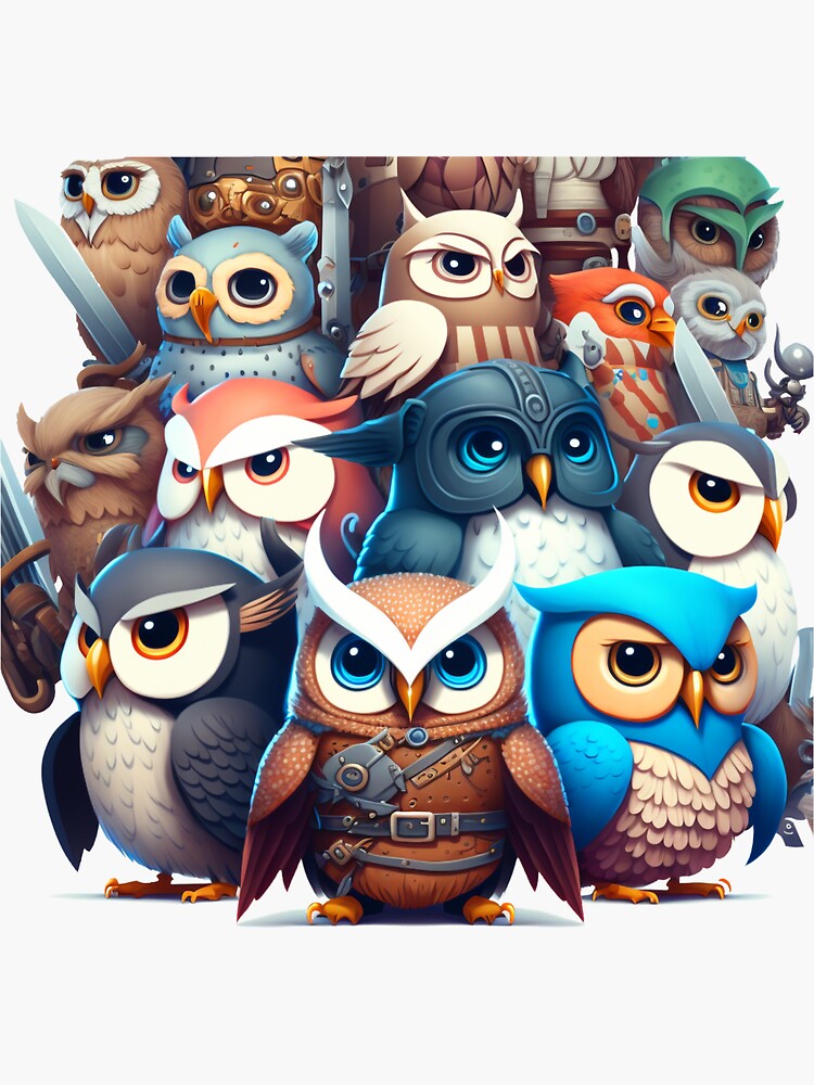 "Band Of Owls" Sticker for Sale by Allegro-Carnaio | Redbubble
