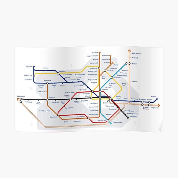 "Norwich Metro Map Design" Poster for Sale by TunnelDesign | Redbubble