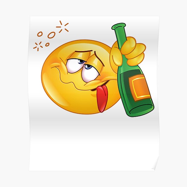 "Drunk Emoji " Poster for Sale by mkzmerch | Redbubble