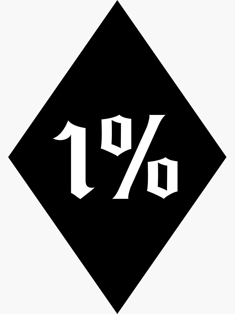 "1% MC Motif Logo Rocker Badge Motorbike Club Outlaw" Sticker by ...