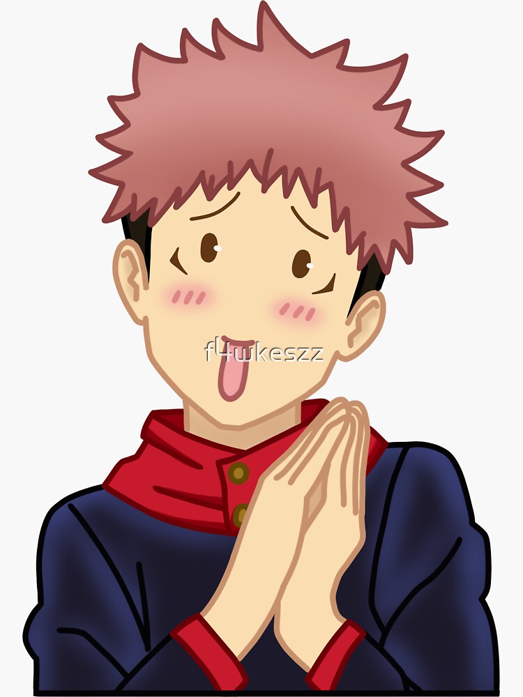 "Yuji Itadori cute face" Sticker for Sale by f4wkeszz | Redbubble