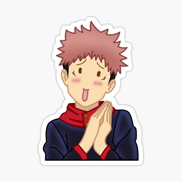 "Yuji Itadori cute face" Sticker for Sale by f4wkeszz | Redbubble