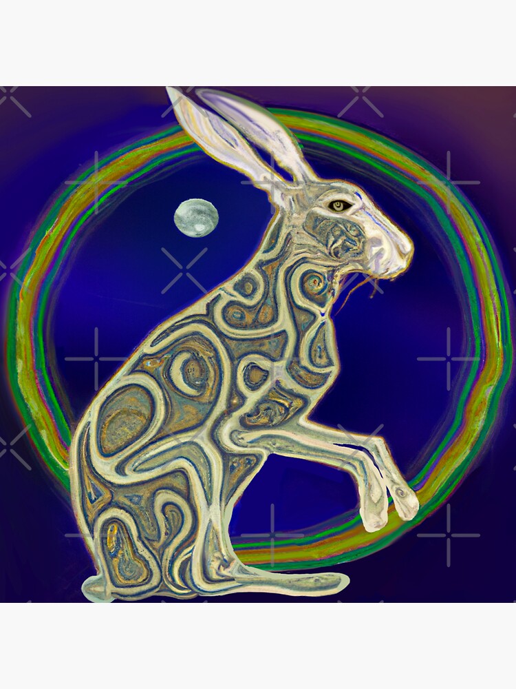 "Celtic Moon Hare" Sticker for Sale by TeresaHares | Redbubble