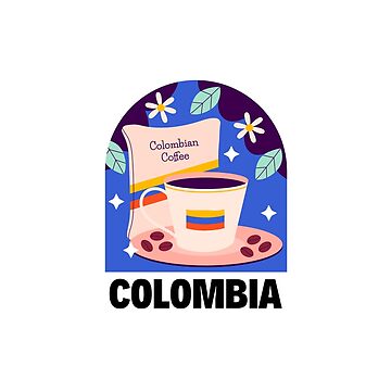 "Colombian Coffee Vintage Sticker" Sticker by Tim Hinz | Redbubble