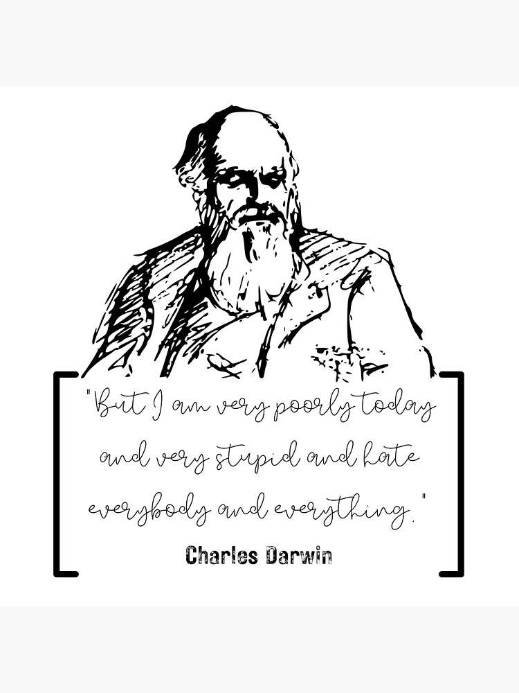 "Grumpy Charles Darwin (Version 5)" Poster for Sale by Bigredscience ...