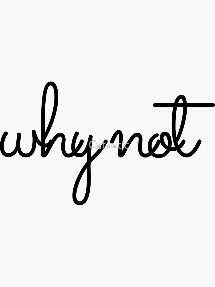 "Why not." Sticker by Catastic | Redbubble