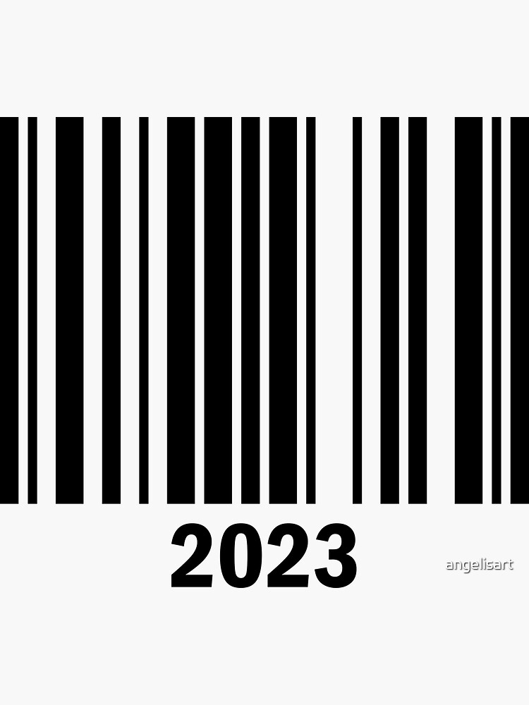 "2023 BARCODE IN BLACK" Sticker for Sale by angelisart | Redbubble