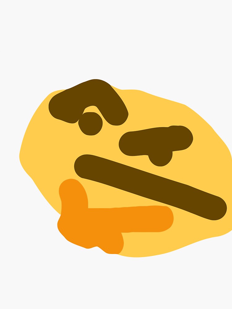 "Heavily distorted thinking emoji" Sticker for Sale by tylorova | Redbubble