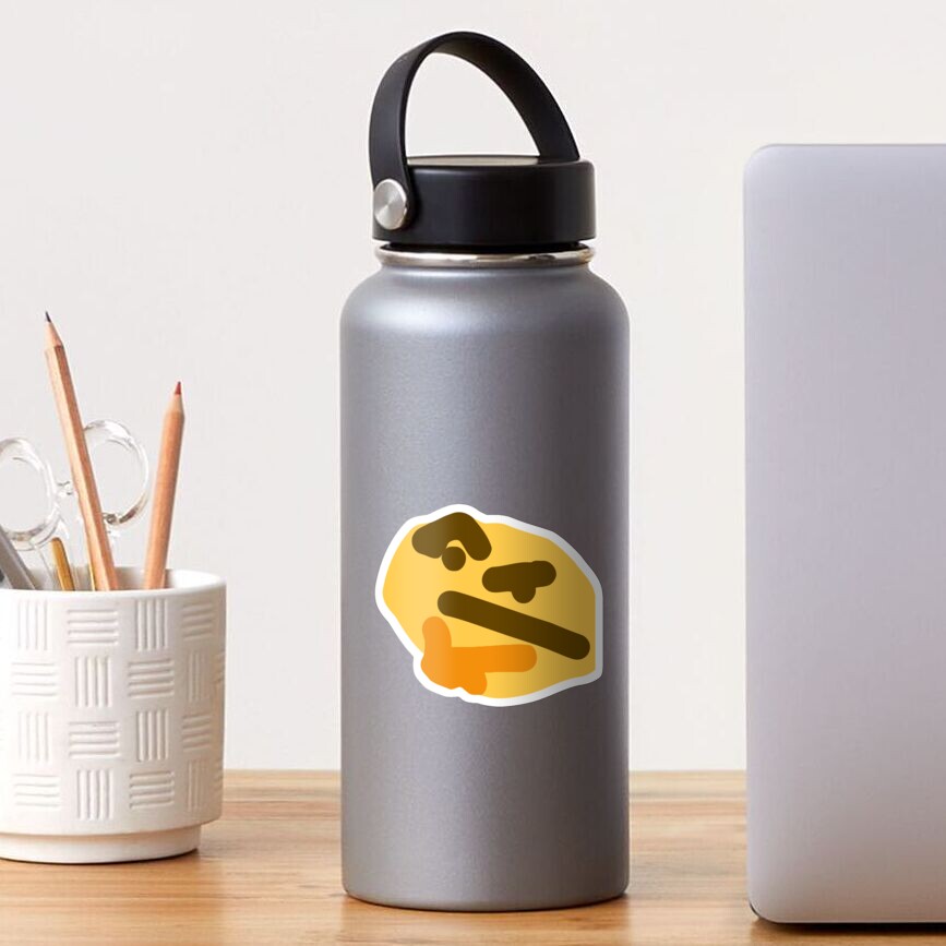 "Heavily distorted thinking emoji" Sticker for Sale by tylorova | Redbubble