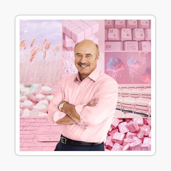 "Dr. Phil - PINK COLLAGE " Sticker by sophiemonie | Redbubble