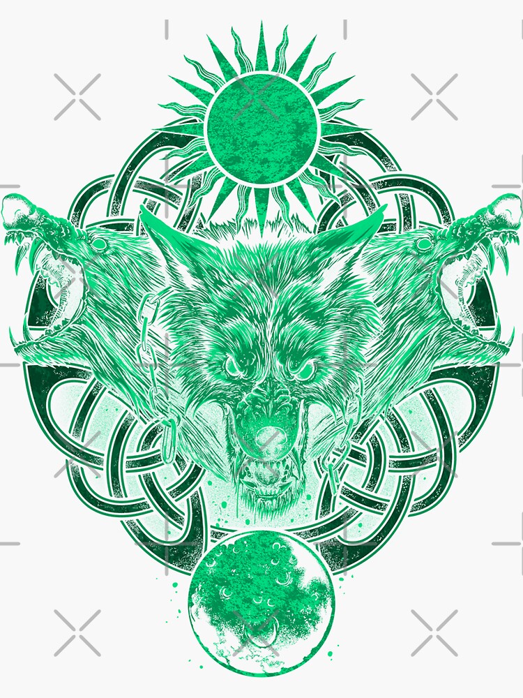 "Norse Mythology Wolf Fenrir Ragnarok Pagan Wolves" Sticker for Sale by ...
