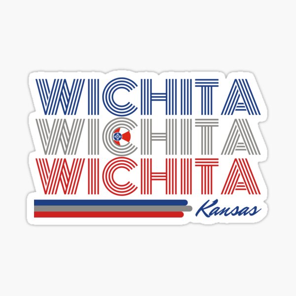 "Wichita, Kansas Flag - Retro Linework" Sticker for Sale by aubster4 ...