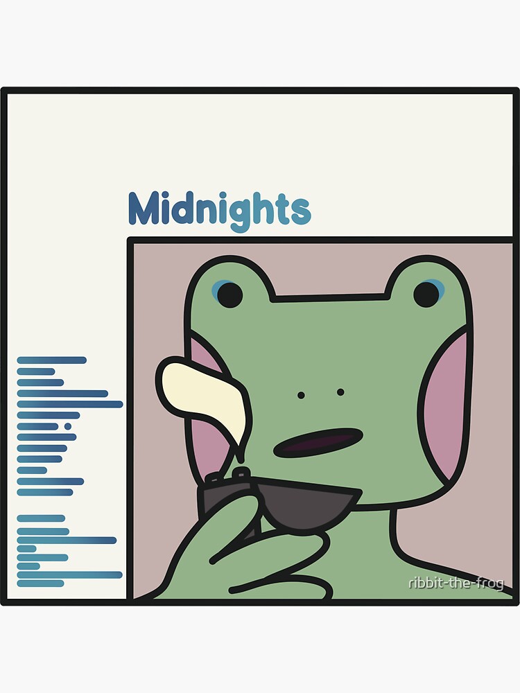 "Taylor Swift Midnights cover frog" Sticker for Sale by ribbit-the-frog ...