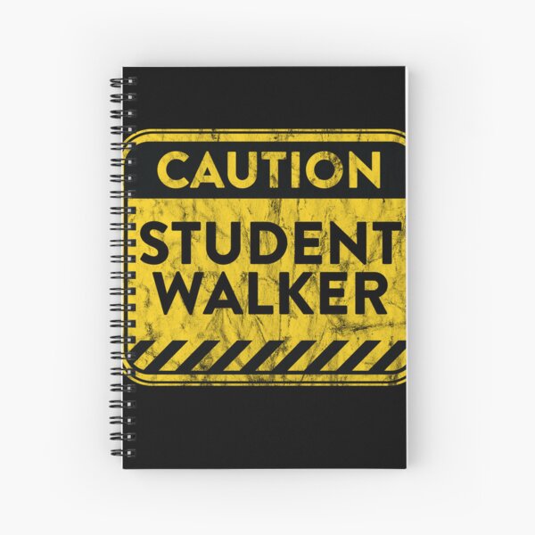 "Student Walker Amputee Leg Warning Sign Illustration" Spiral Notebook ...
