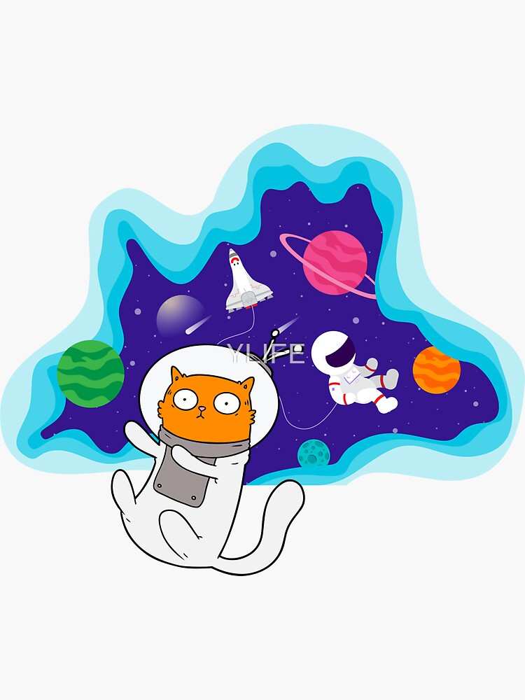 Ap Lang Space Cat Sticker For Sale By Ylife Redbubble