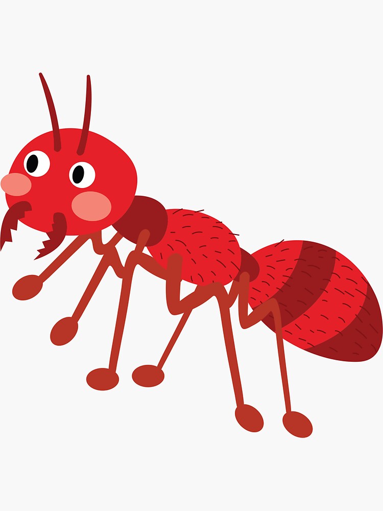 "Fire Ant Cartoon Illustration" Sticker for Sale by PrintPortal | Redbubble