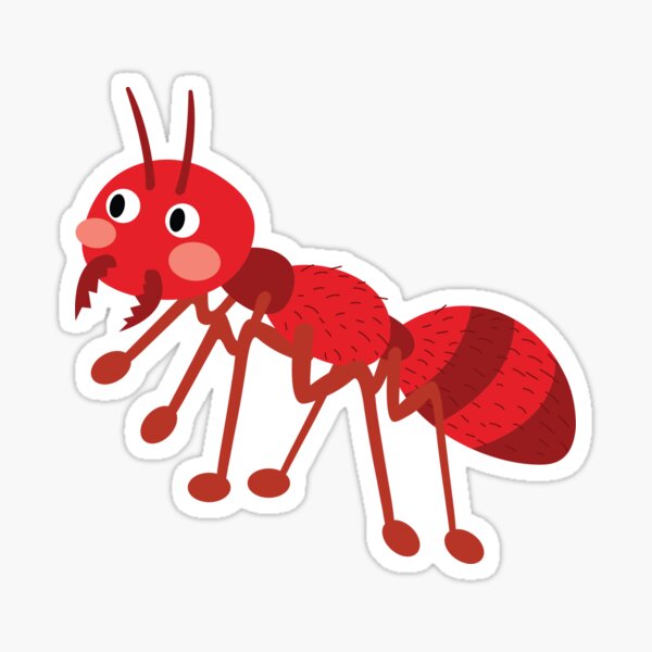 "Fire Ant Cartoon Illustration" Sticker for Sale by PrintPortal | Redbubble