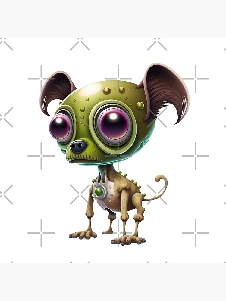 "Scrapy Alien Puppy Dog With Armored Chest" Poster for Sale by ...