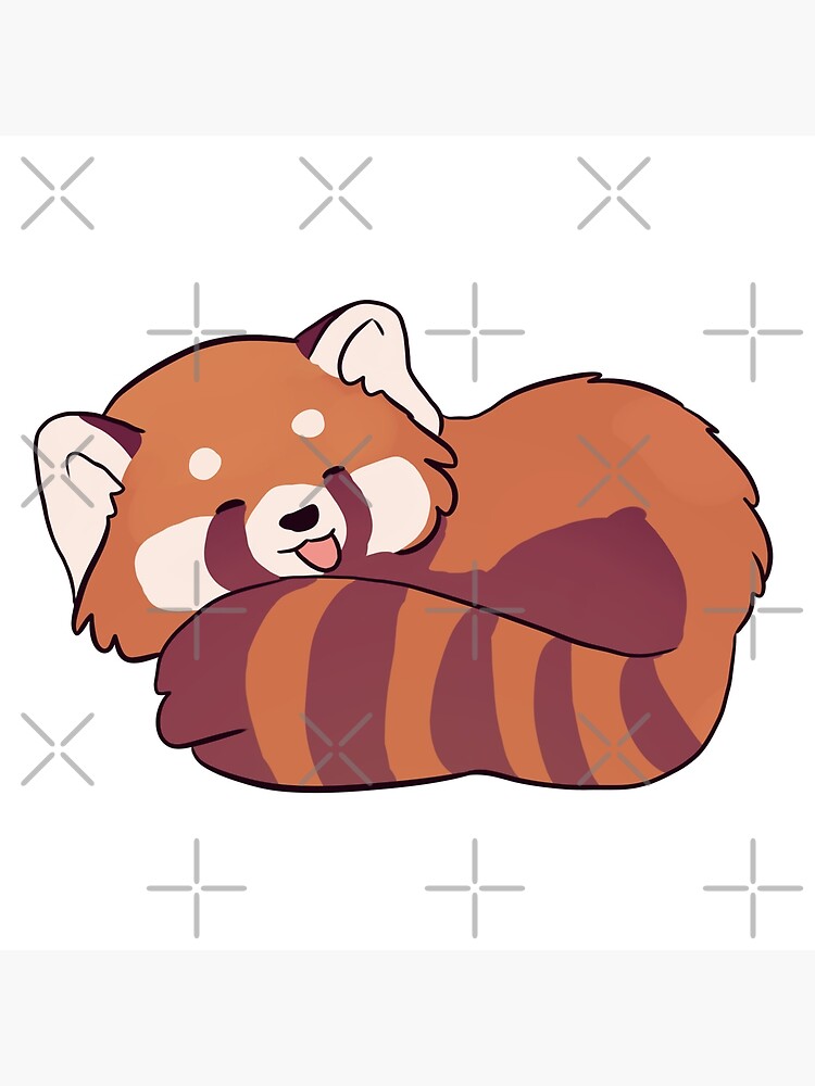 "Red panda sleeping cute illustration " Poster for Sale by ...