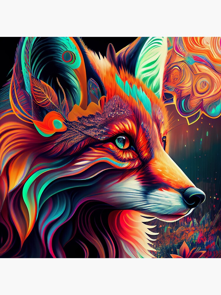 "Psychedelic Fox Art" Art Board Print for Sale by Andrei Popescu ...