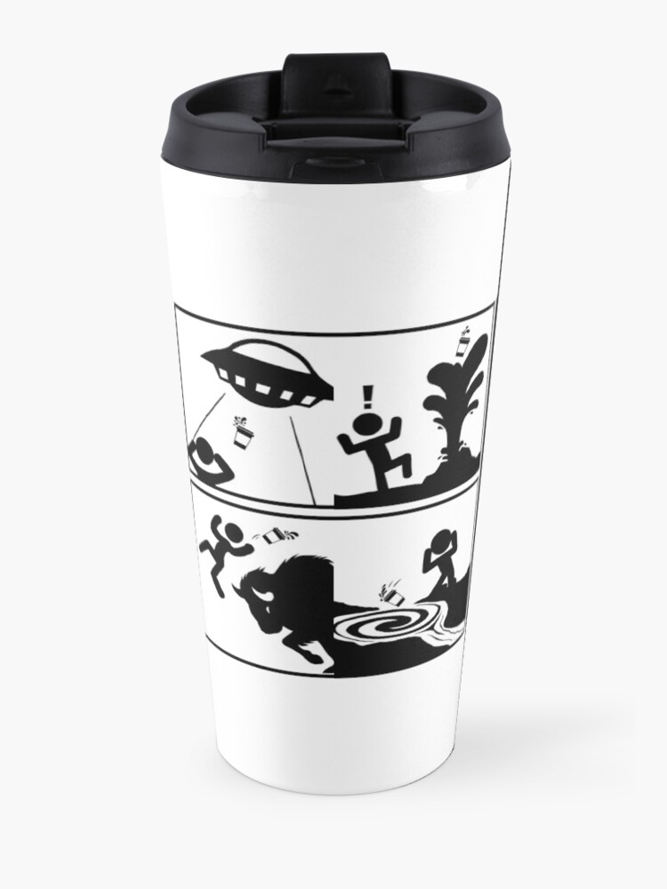 "Lost Cup Coffee Catastrophes" Travel Coffee Mug for Sale by WolfQuest ...