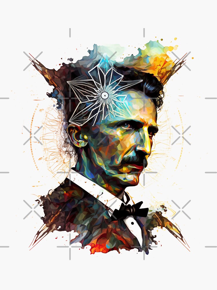 "Nikola Tesla-inspired design," Sticker for Sale by GTK23 | Redbubble
