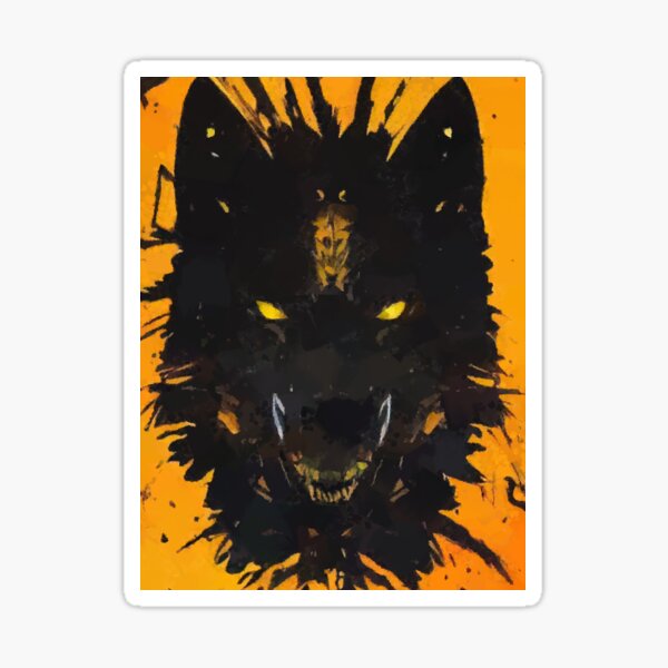 "Black wolf abstract portrait " Sticker for Sale by emai-art | Redbubble