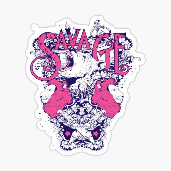"Screaming Bear Lions Vintage" Sticker for Sale by TADYSHOP | Redbubble