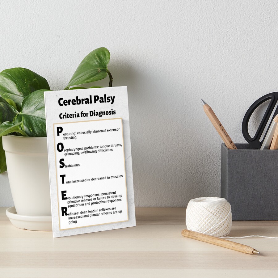 "Cerebral Palsy Criteria for Diagnosis: POSTER Mnemonic" Art Board ...