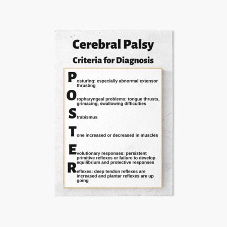 "Cerebral Palsy Criteria for Diagnosis: POSTER Mnemonic" Art Board ...
