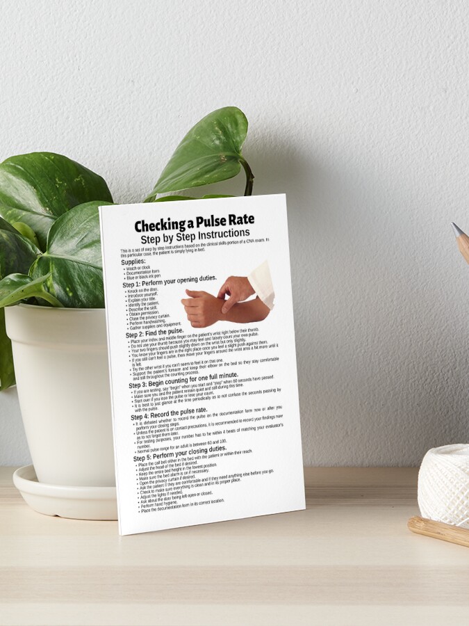 "Checking a Pulse Rate Step by Step Instructions" Art Board Print for Sale by Caregiverology ...