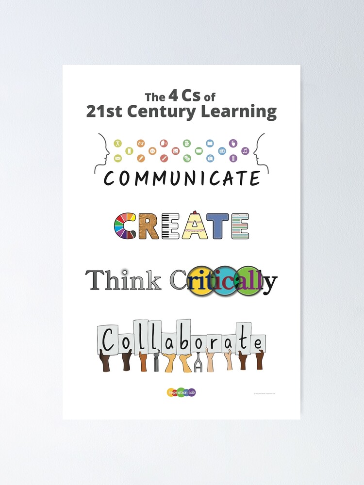 "The 4 Cs of 21st Century Learning" Poster for Sale by Inspiration-Lab ...